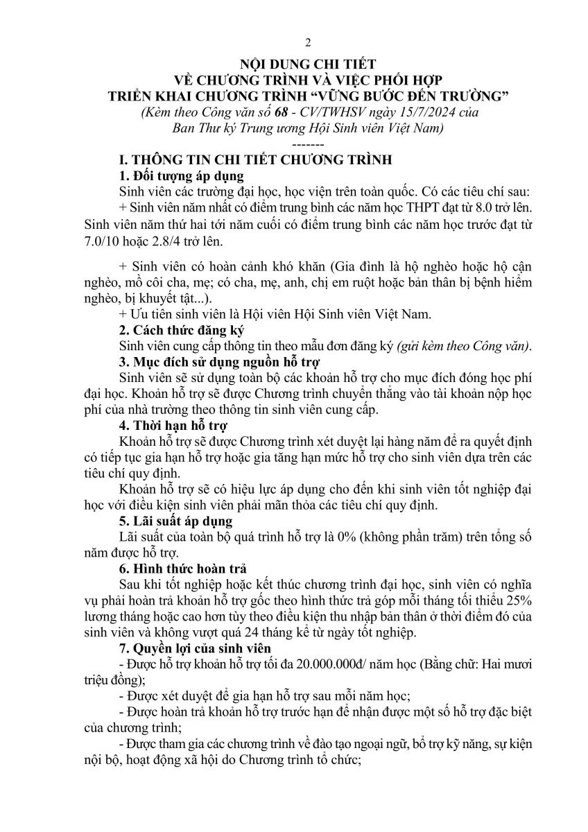 Chương trình "Vững bước đến trường" hỗ trợ cho sinh viên các trường đại học, học viện vay học ...